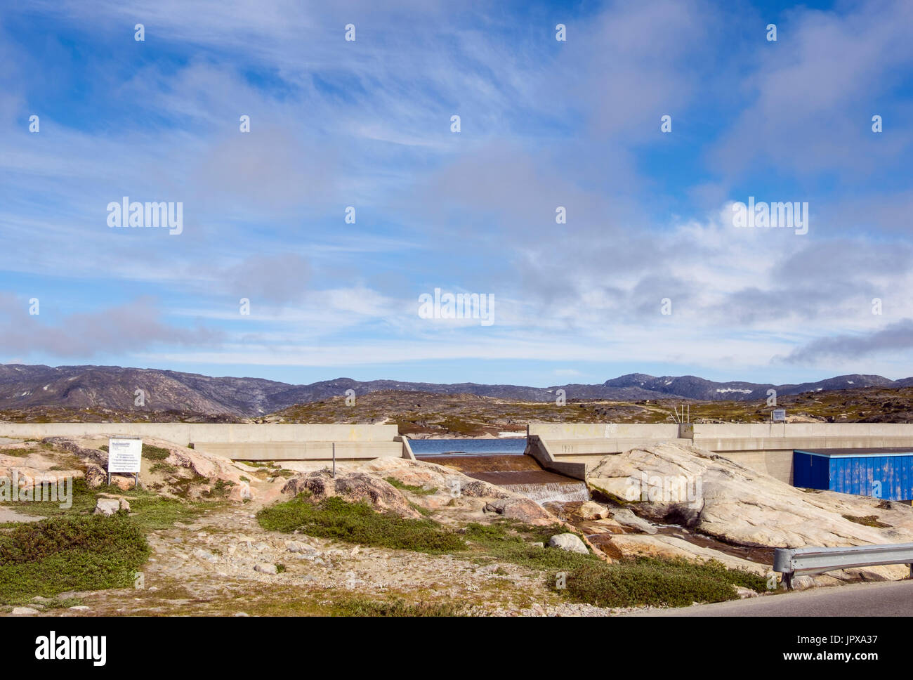 Reservoir outflow and Hydro-electric dam operated by Nukissiorfiit a ...