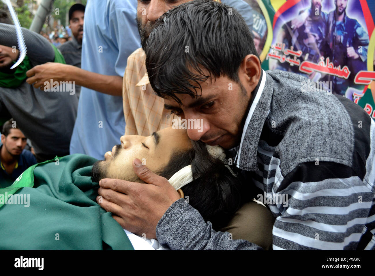 India. 02nd Aug, 2017. (EDITORS NOTE: Image depicts death)A friend of ...