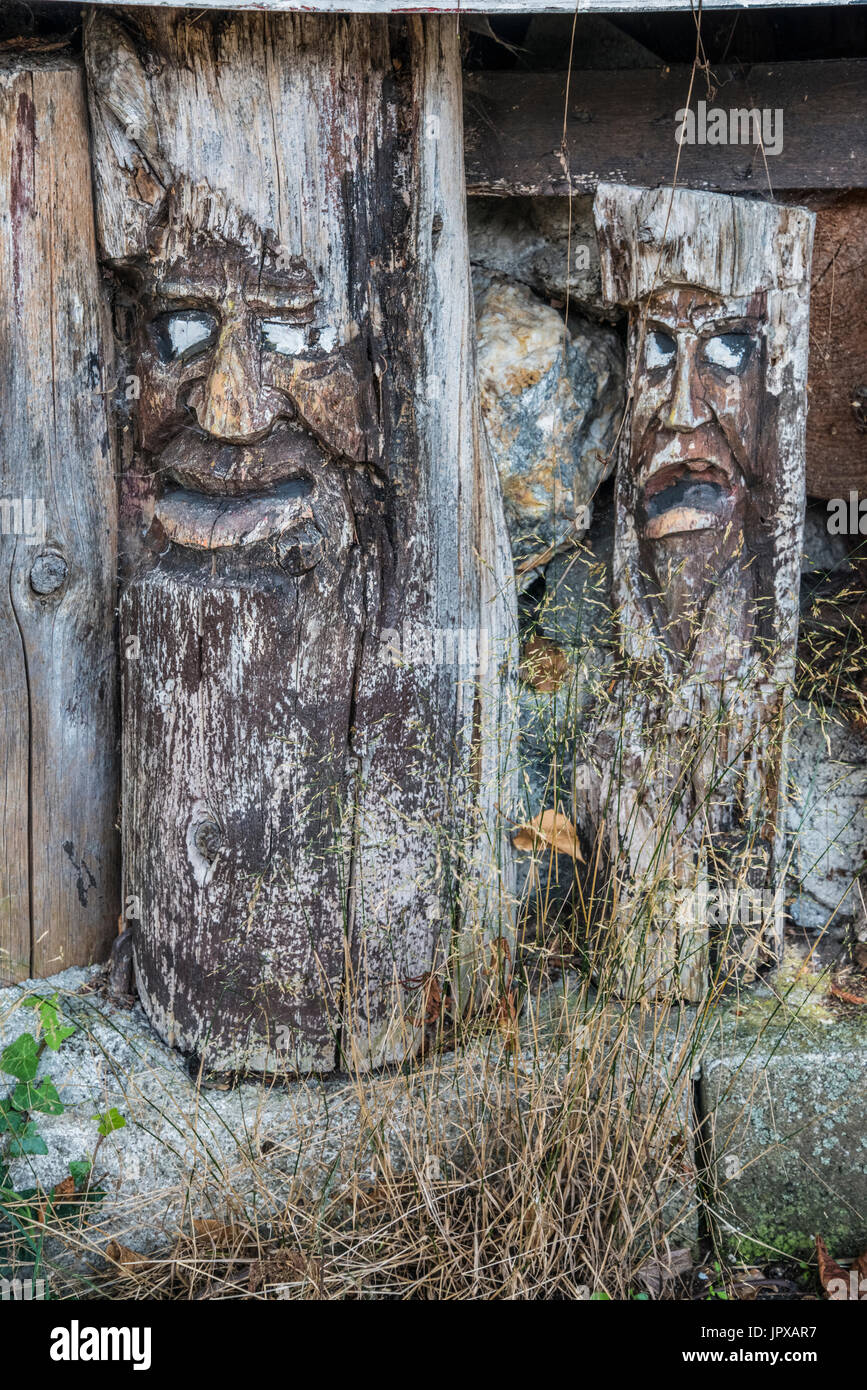Things Tirolean. and mythical faces of the forest Stock Photo - Alamy