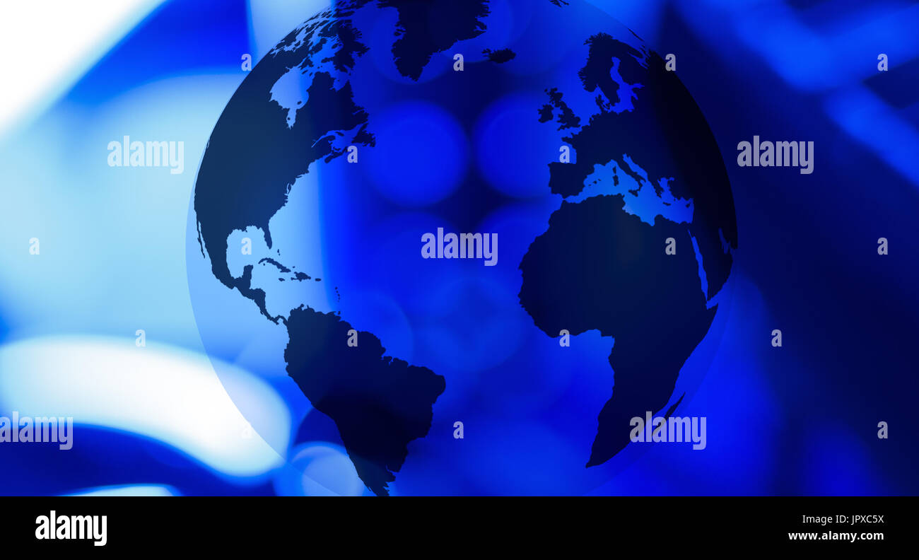 World globe dark blue background Stock Photo - Alamy