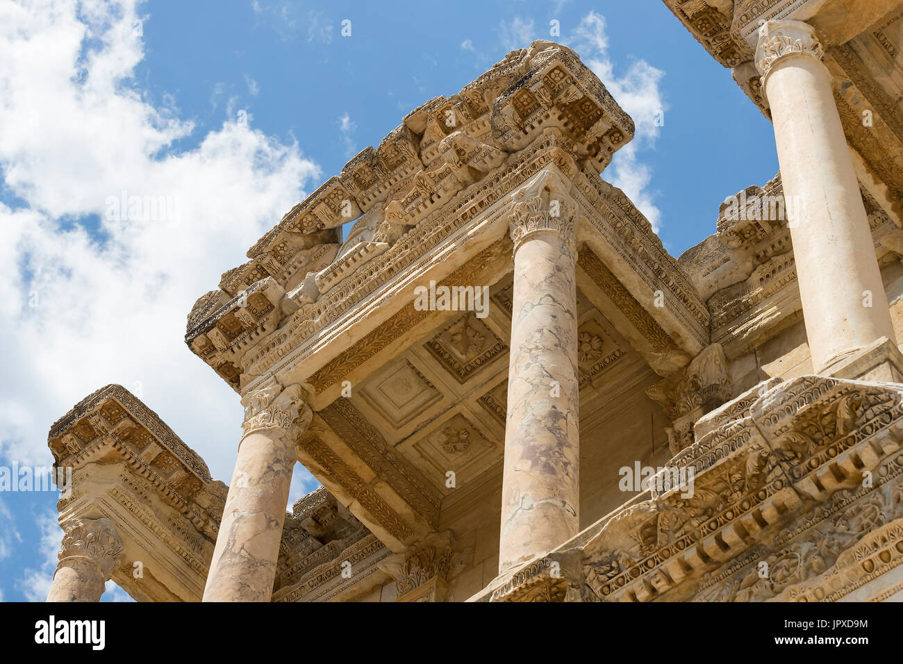 The ruins of the ancient antique city of Ephesus the library building ...