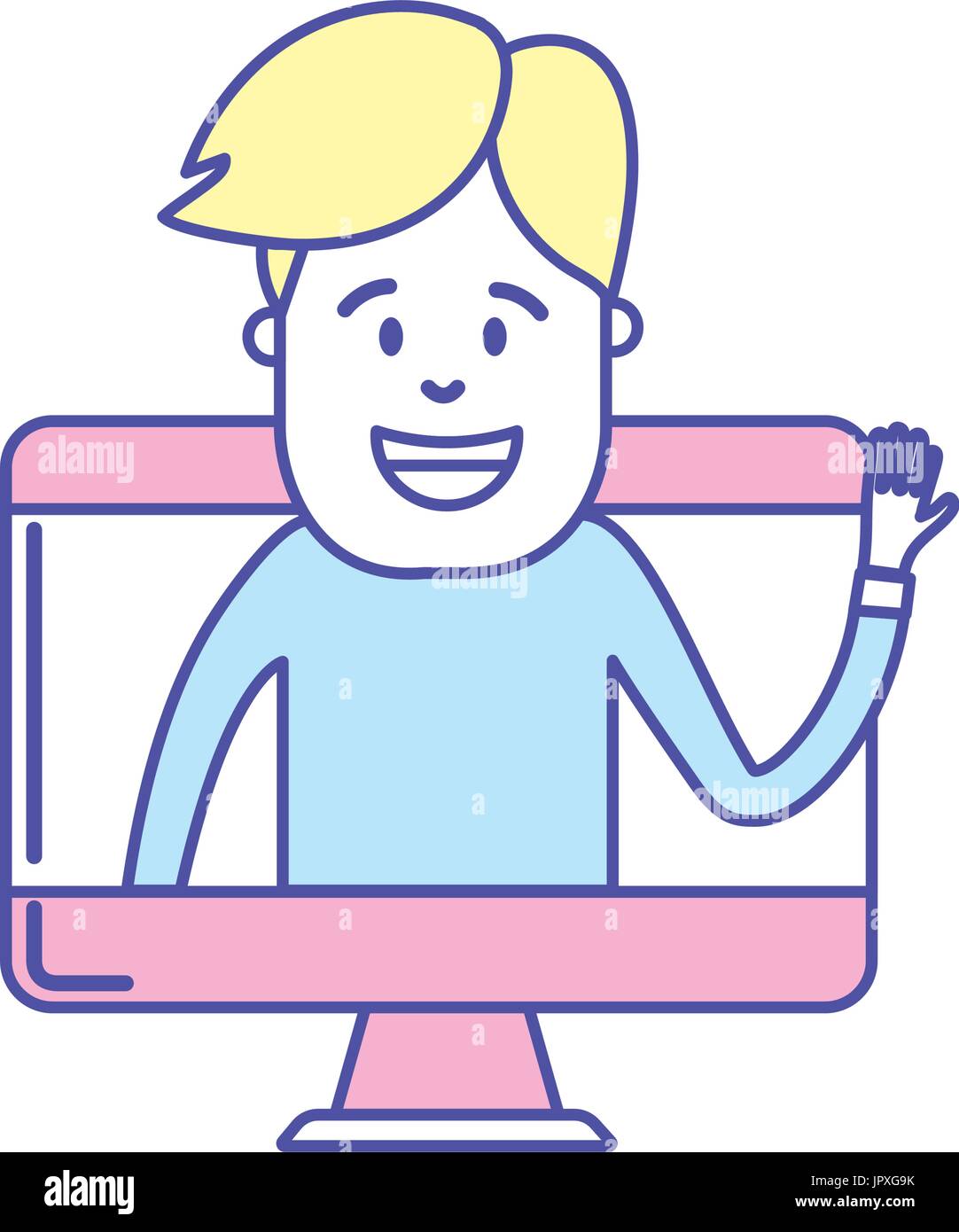 technology computer with man inside Stock Vector Image & Art - Alamy