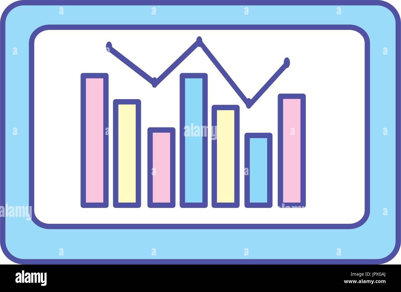 computer with statistics diagram bar Stock Vector Image & Art - Alamy