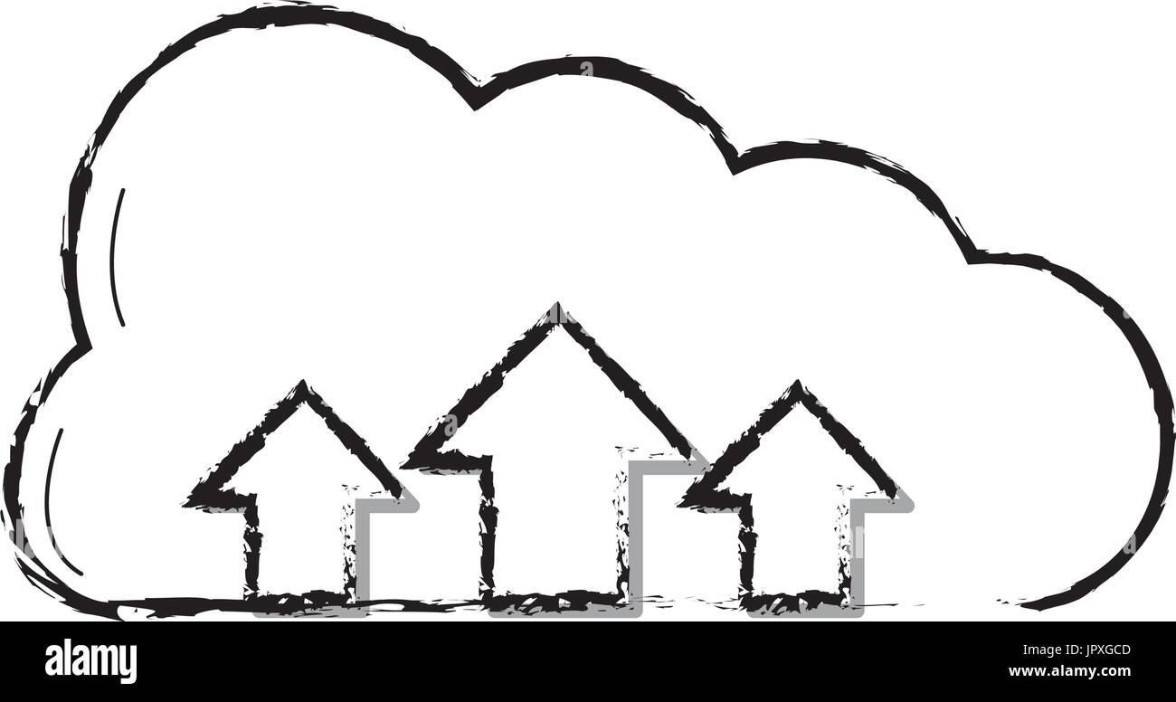 Cloud arrows technology Black and White Stock Photos & Images - Alamy