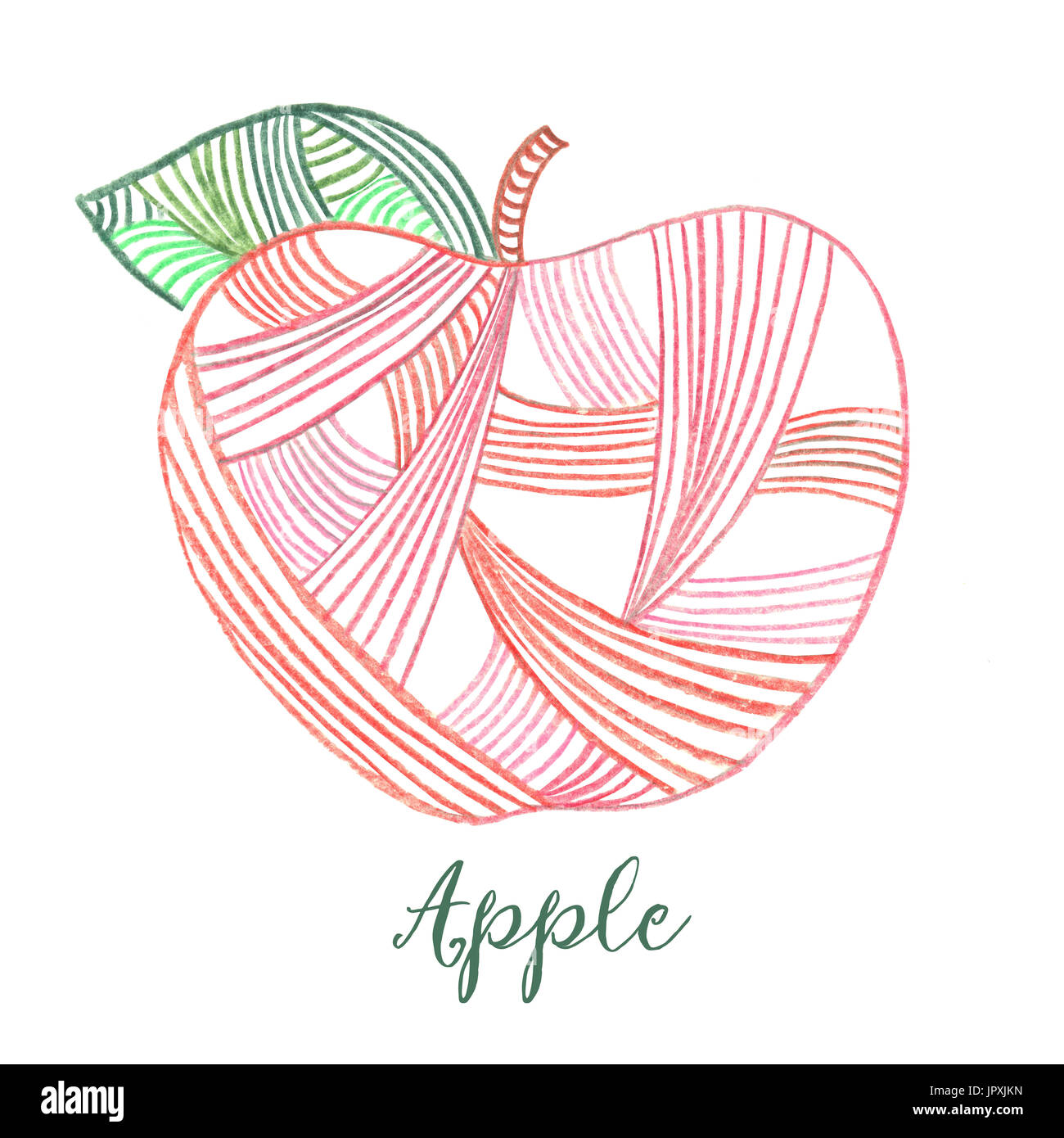 Apple leaf hand drawn Cut Out Stock Images & Pictures - Alamy