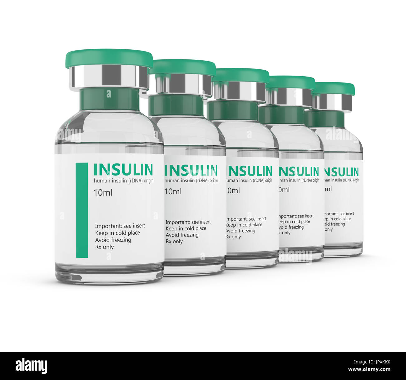 3d rendering of insulin vials isolated over white background Stock ...