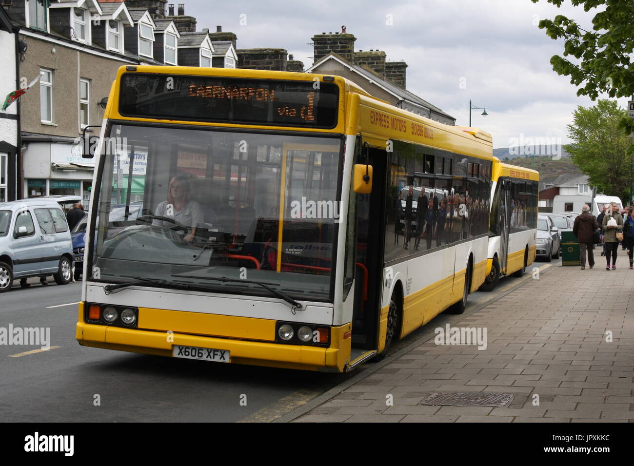 EXPRESS MOTORS BUS IN NORTH WALES Stock Photo - Alamy