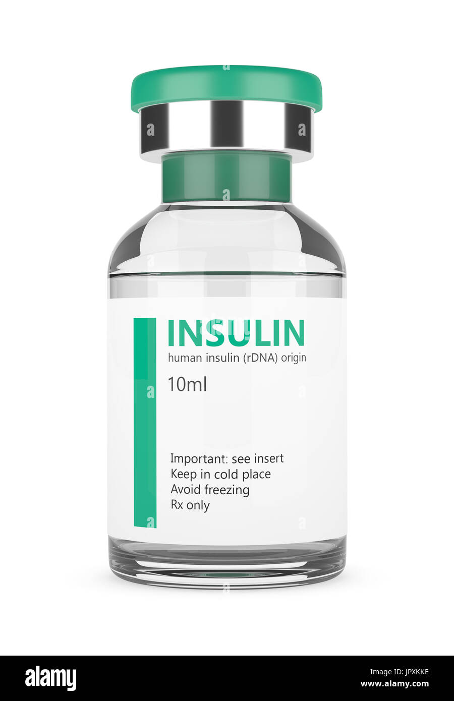 3d rendering of insulin vial isolated over white background Stock Photo ...