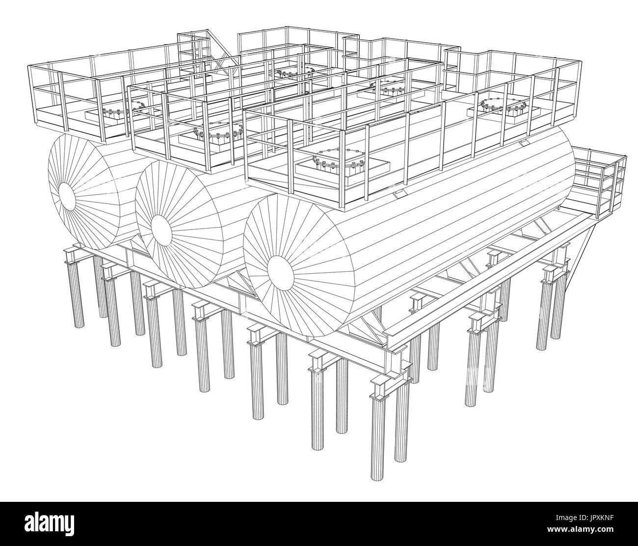 Industrial equipment. Wire-frame style Stock Vector Image & Art - Alamy