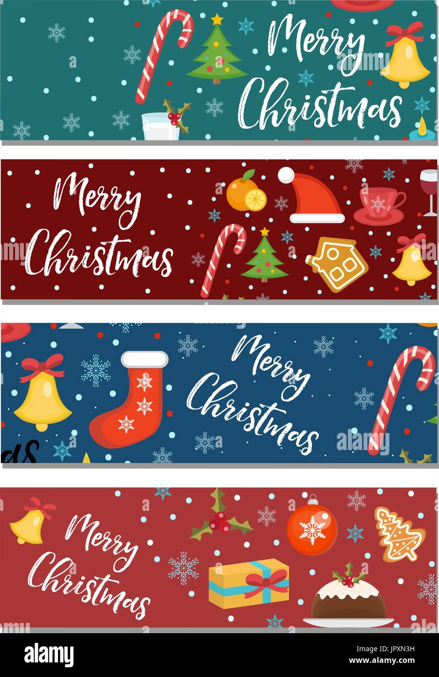 Merry Christmas set of banners, template with space for text for your ...