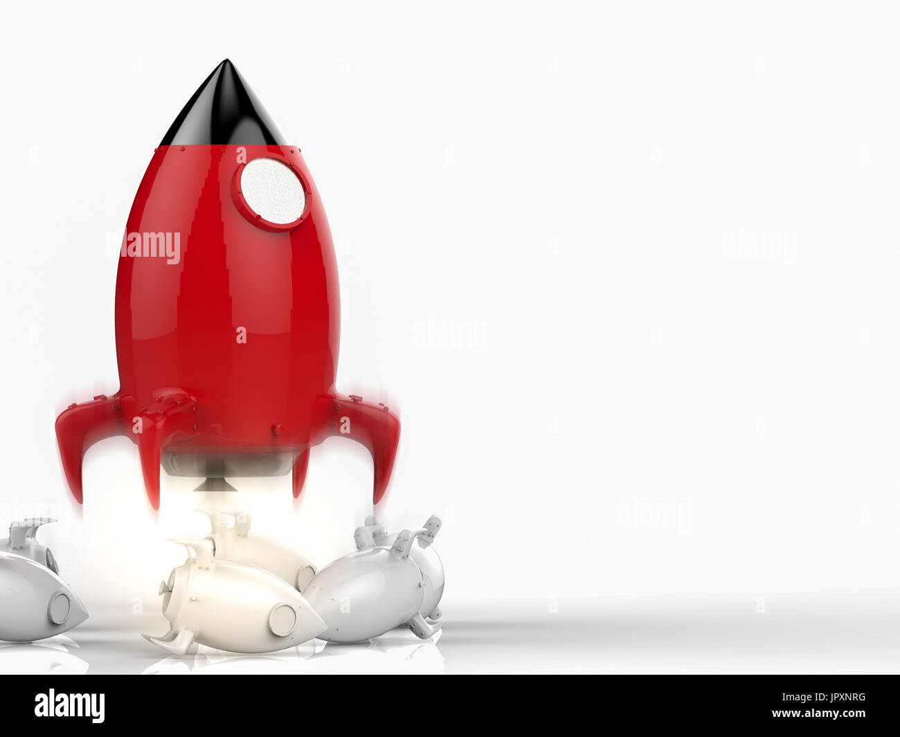 leadership concept with 3d rendering rocket launch Stock Photo - Alamy