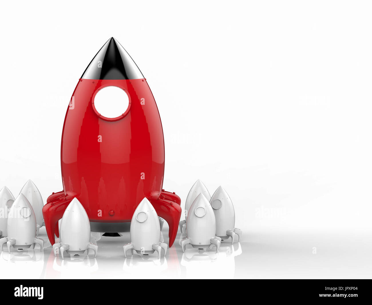 leadership concept with 3d rendering rocket launch Stock Photo - Alamy