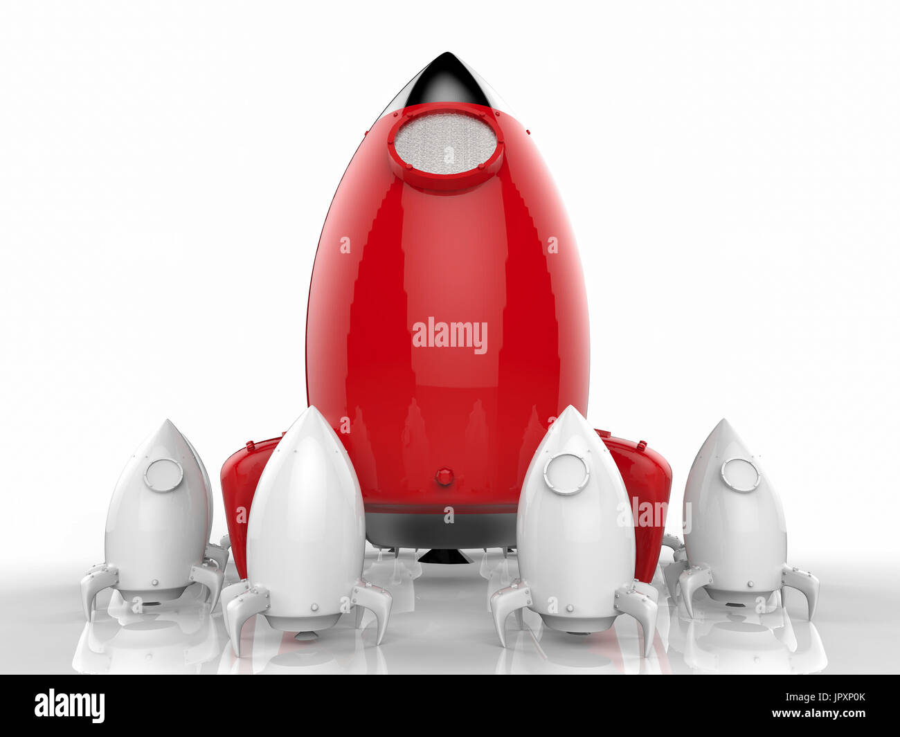 leadership concept with 3d rendering rocket launch Stock Photo - Alamy