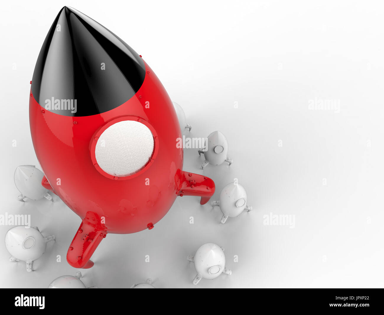 leadership concept with 3d rendering rocket launch Stock Photo - Alamy