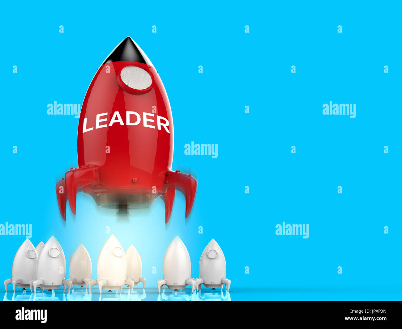 leadership concept with 3d rendering rocket launch Stock Photo - Alamy
