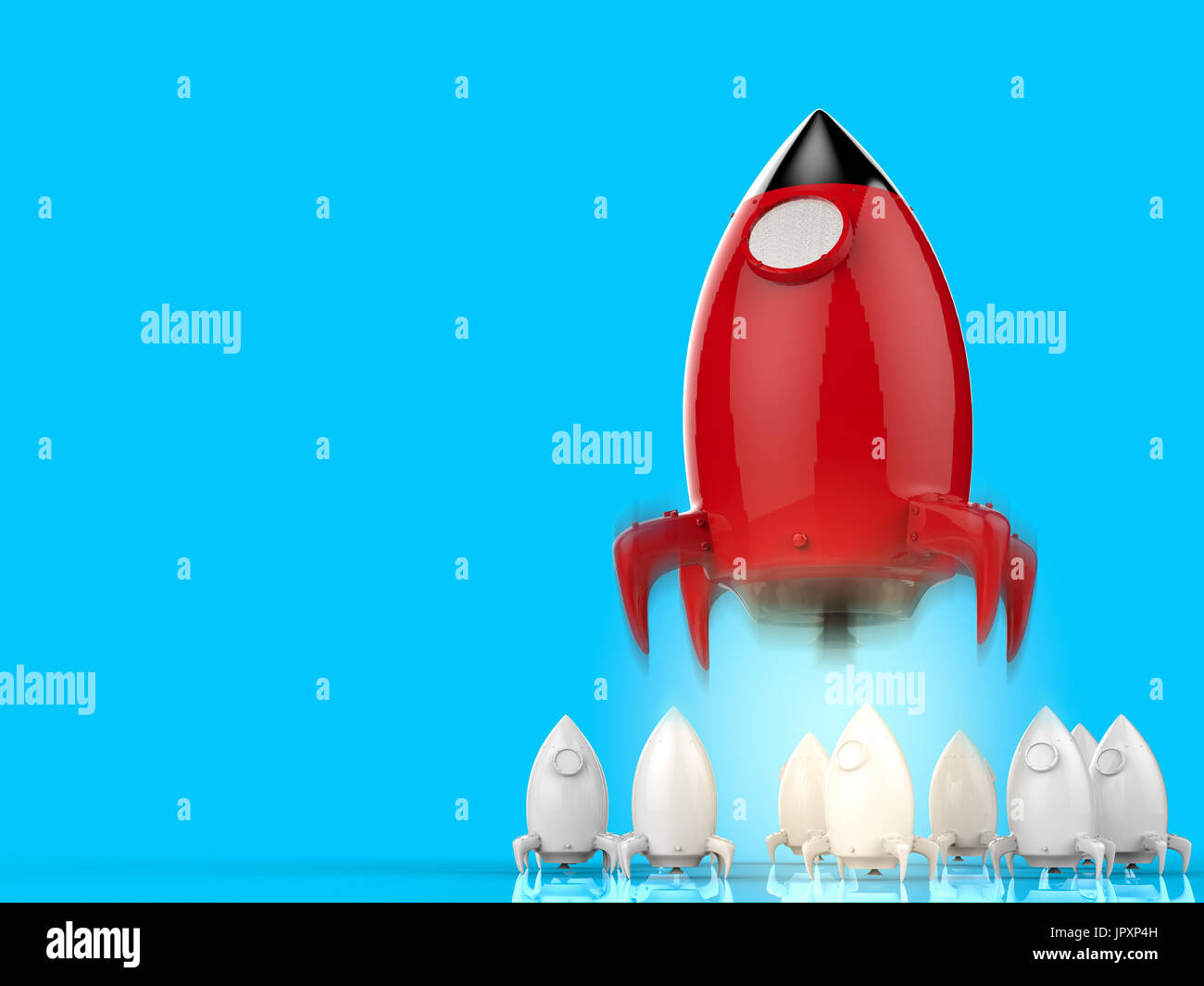 leadership concept with 3d rendering rocket launch Stock Photo - Alamy