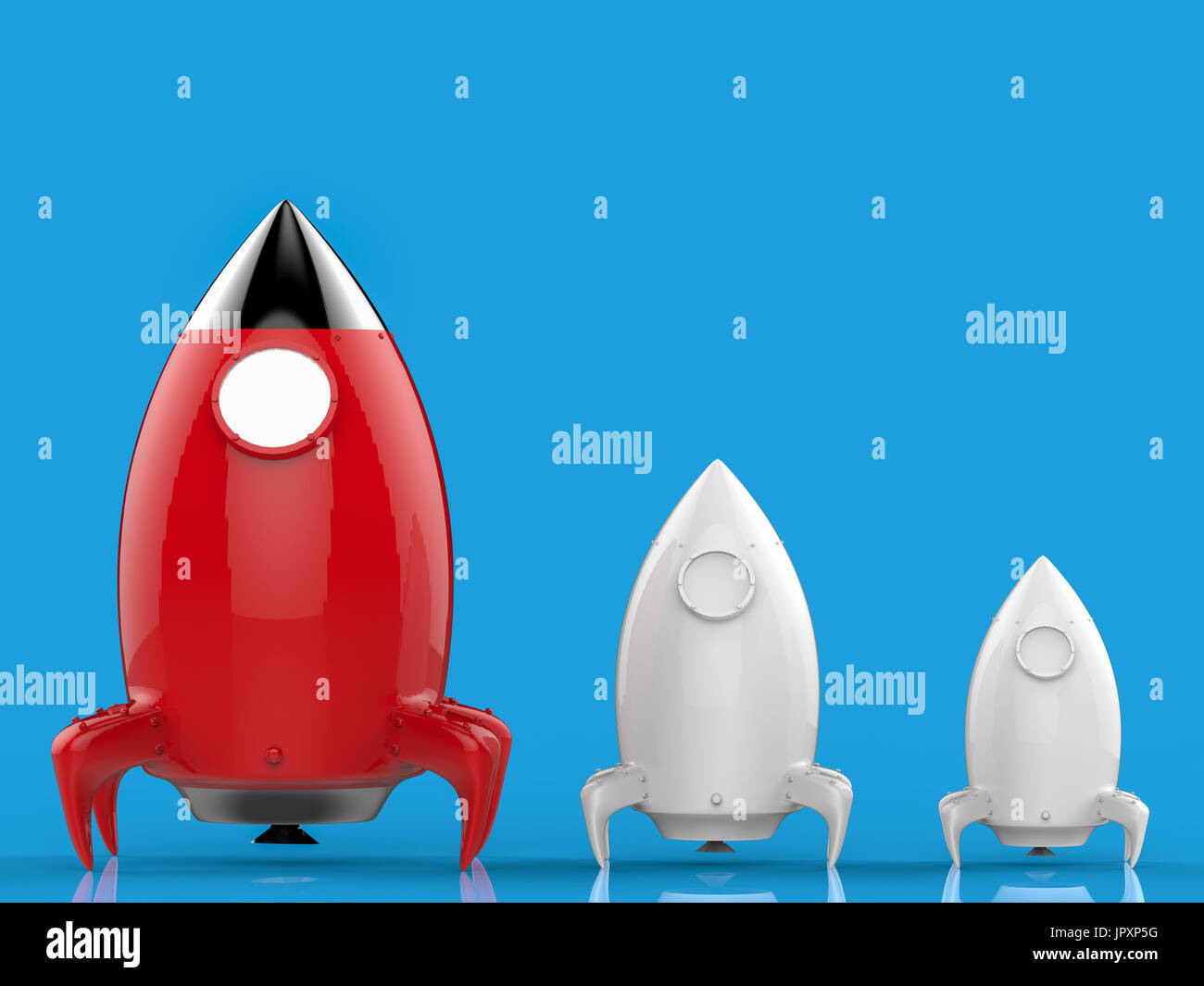 leadership concept with 3d rendering rocket launch Stock Photo - Alamy