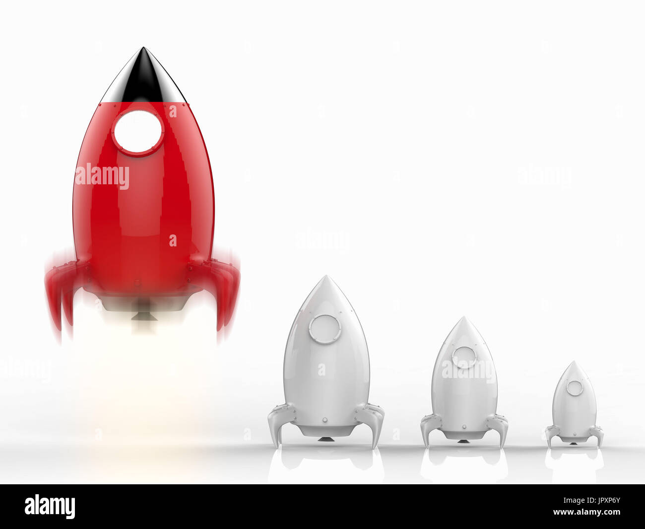leadership concept with 3d rendering rocket launch Stock Photo - Alamy