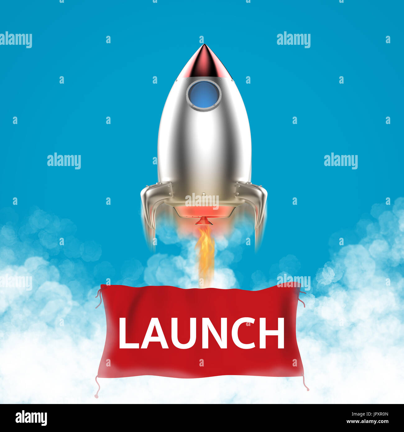 Rocket banner hi-res stock photography and images - Alamy