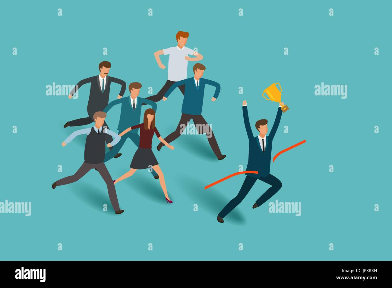 Striving for victory. Business concept. Competition, competitive ...