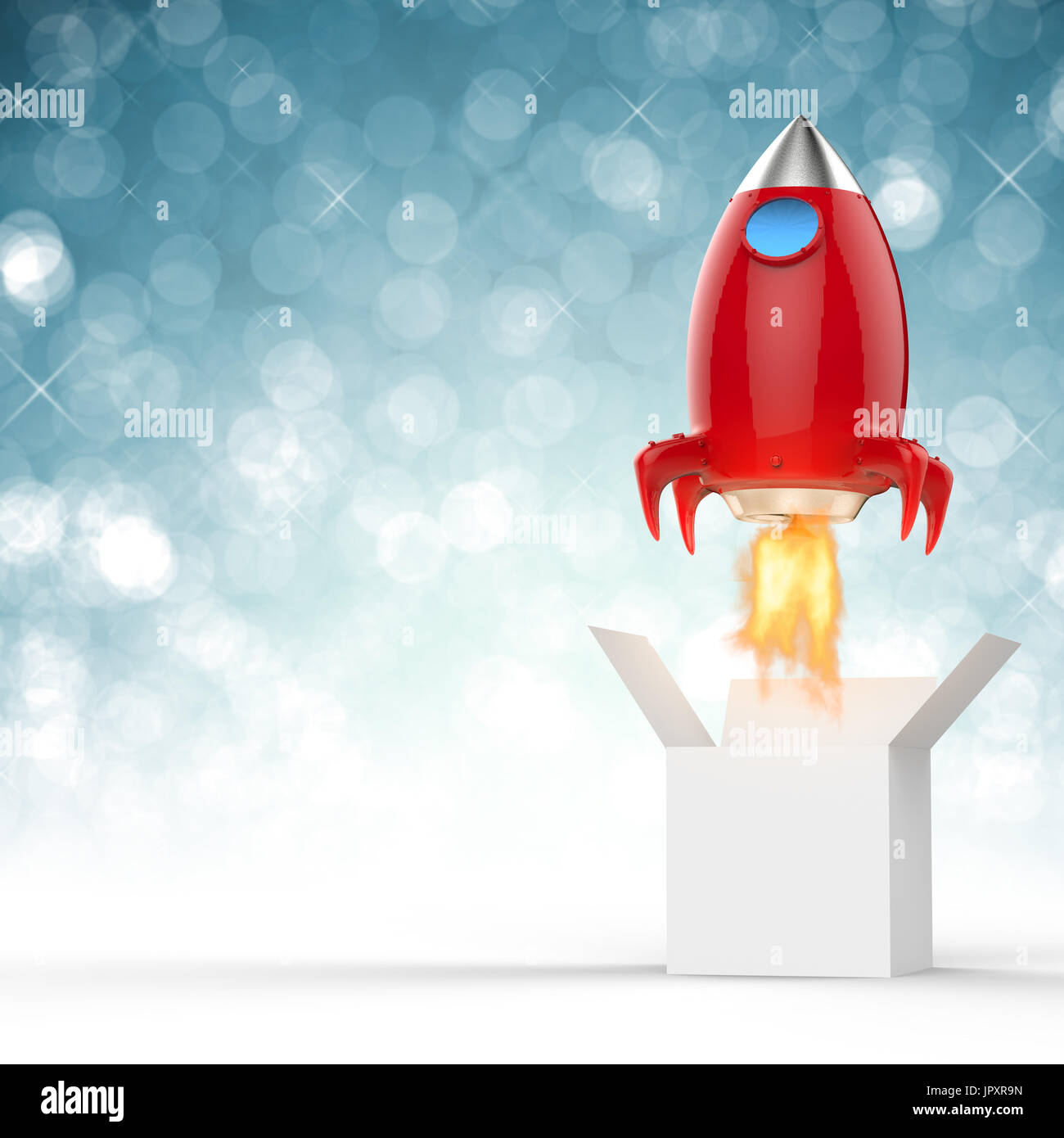 space shuttle launch out of the box Stock Photo - Alamy