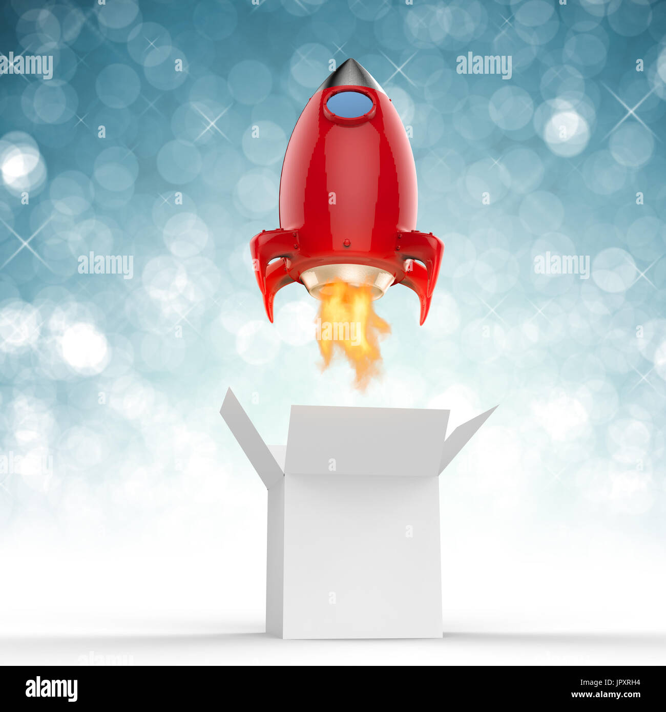 space shuttle launch out of the box Stock Photo - Alamy