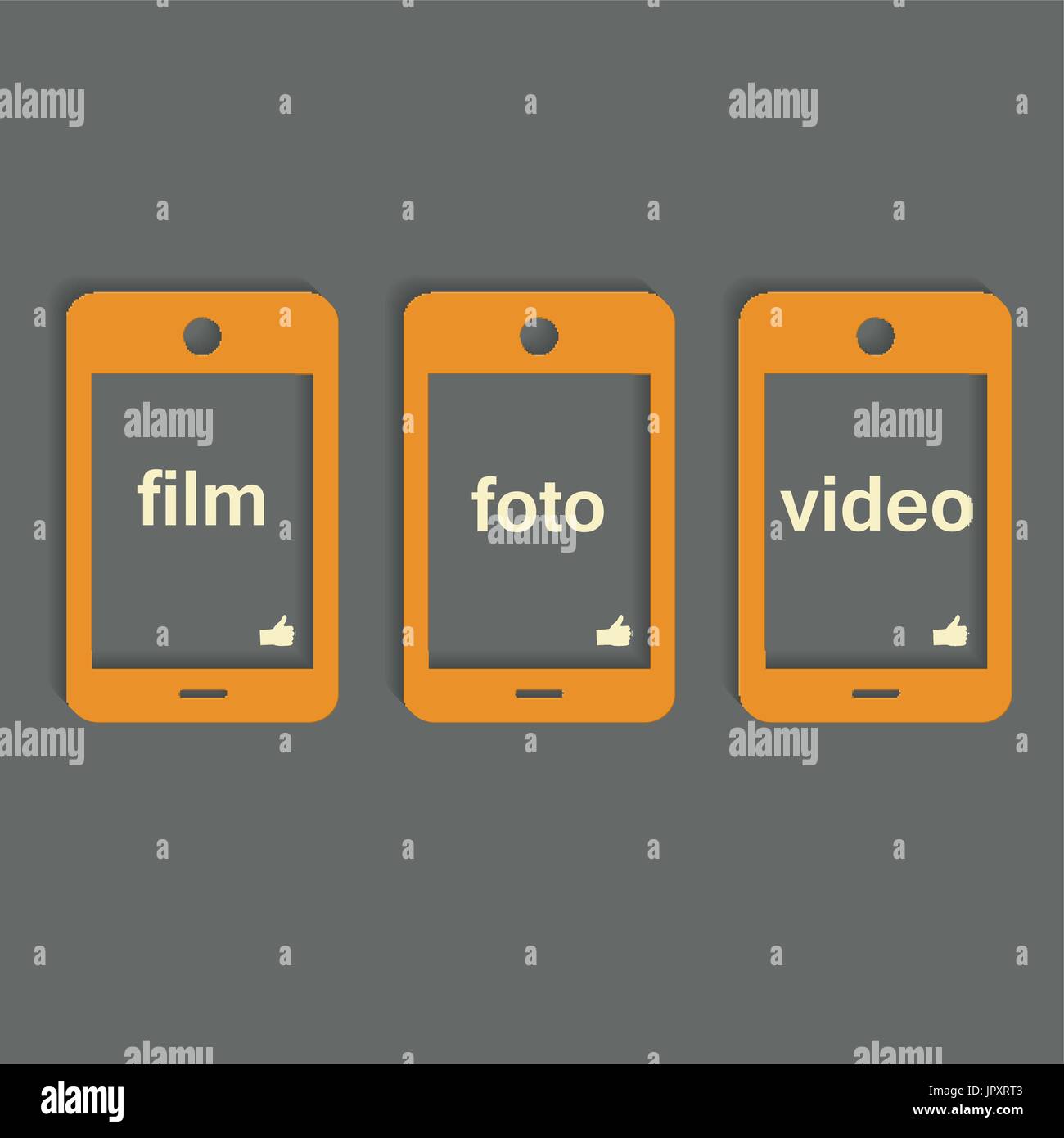 Vector yellow phone on the gray background Stock Vector Image & Art - Alamy