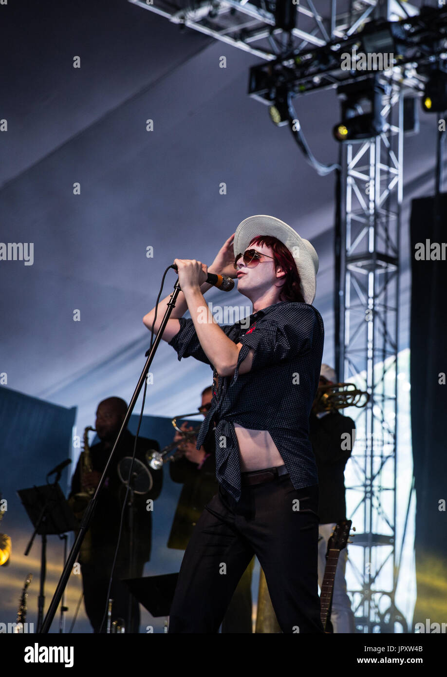 Foxygen performing live at Panorama Festival in New York City Stock ...