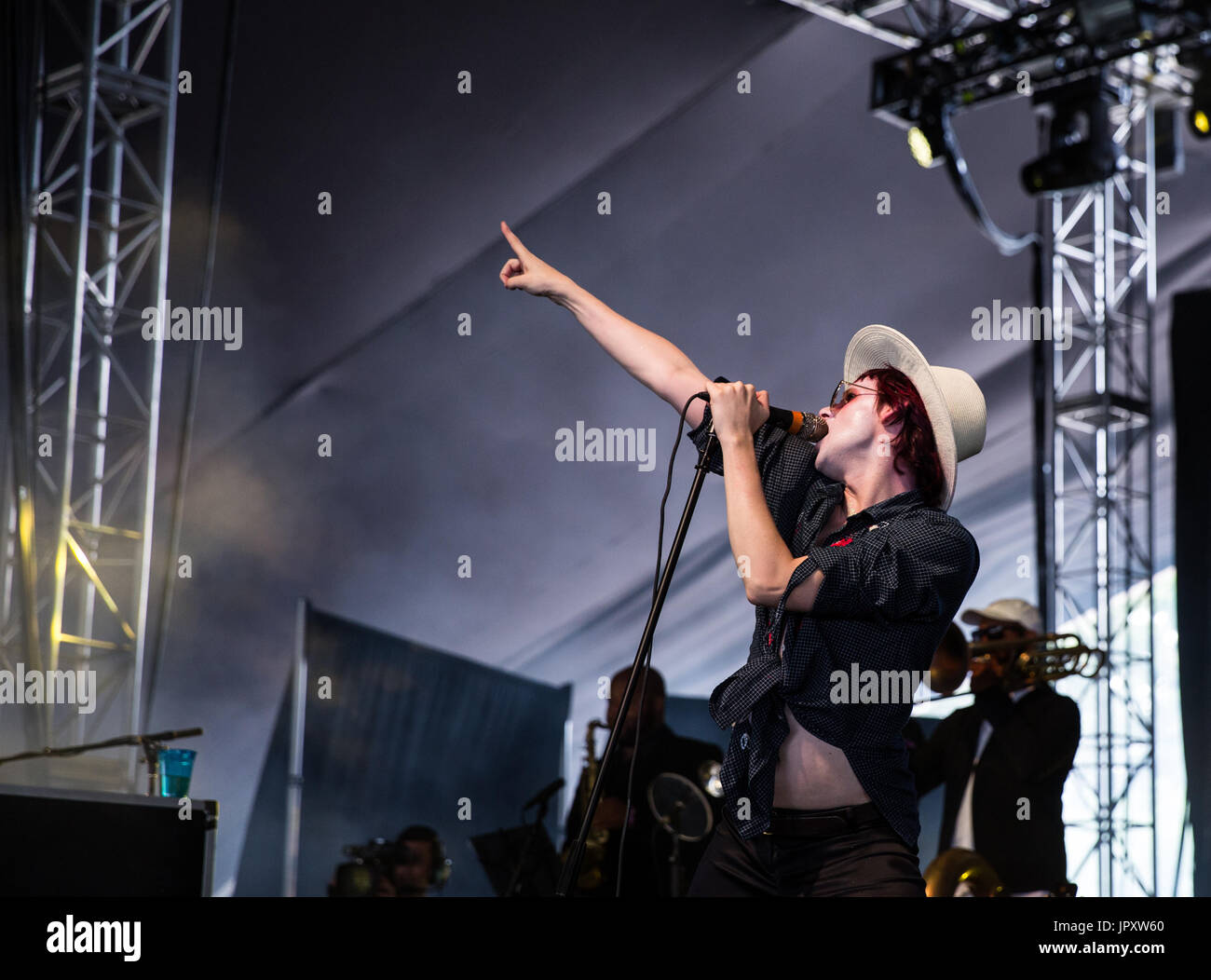 Foxygen performing live at Panorama Festival in New York City Stock ...