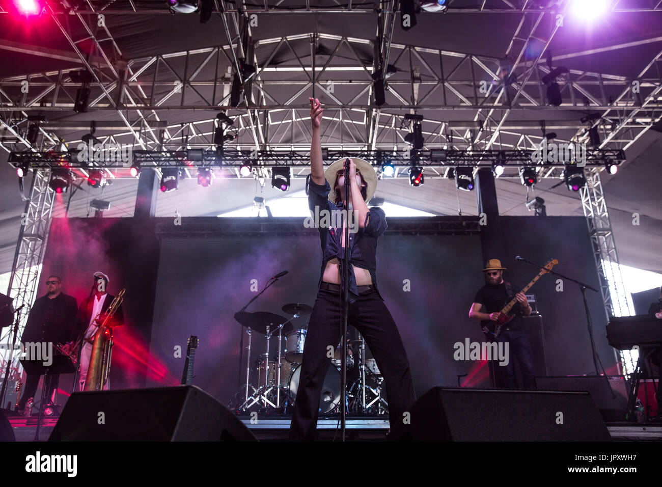 Foxygen performing live at Panorama Festival in New York City Stock ...