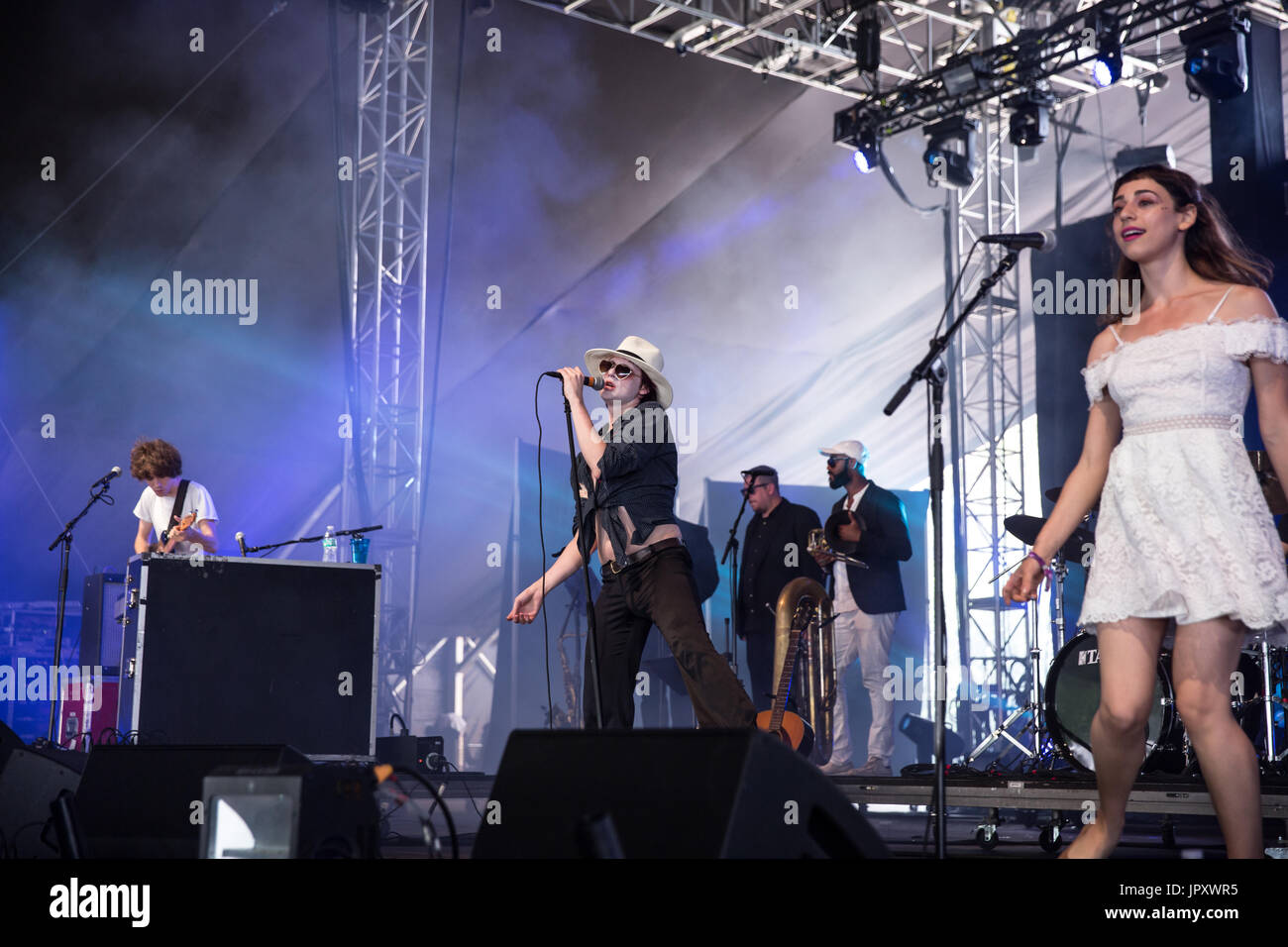 Foxygen performing live at Panorama Festival in New York City Stock ...