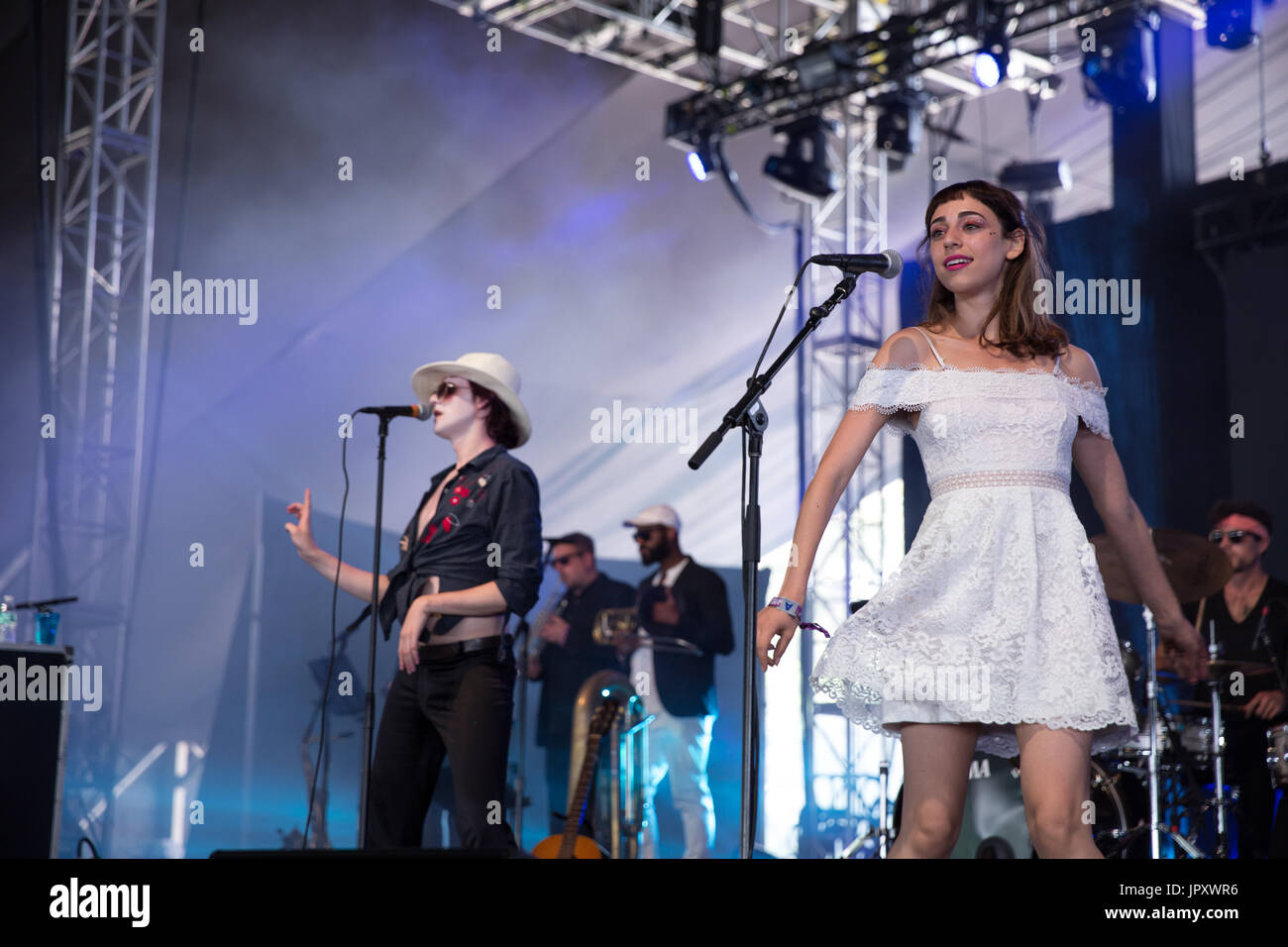 Foxygen performing live at Panorama Festival in New York City Stock ...
