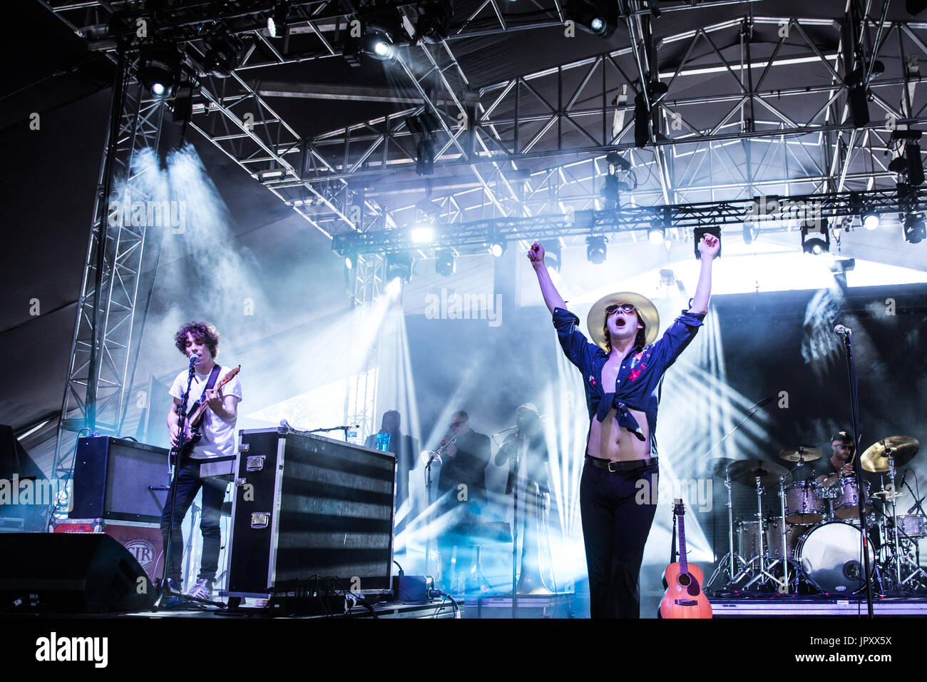 Foxygen performing live at Panorama Festival in New York City Stock ...