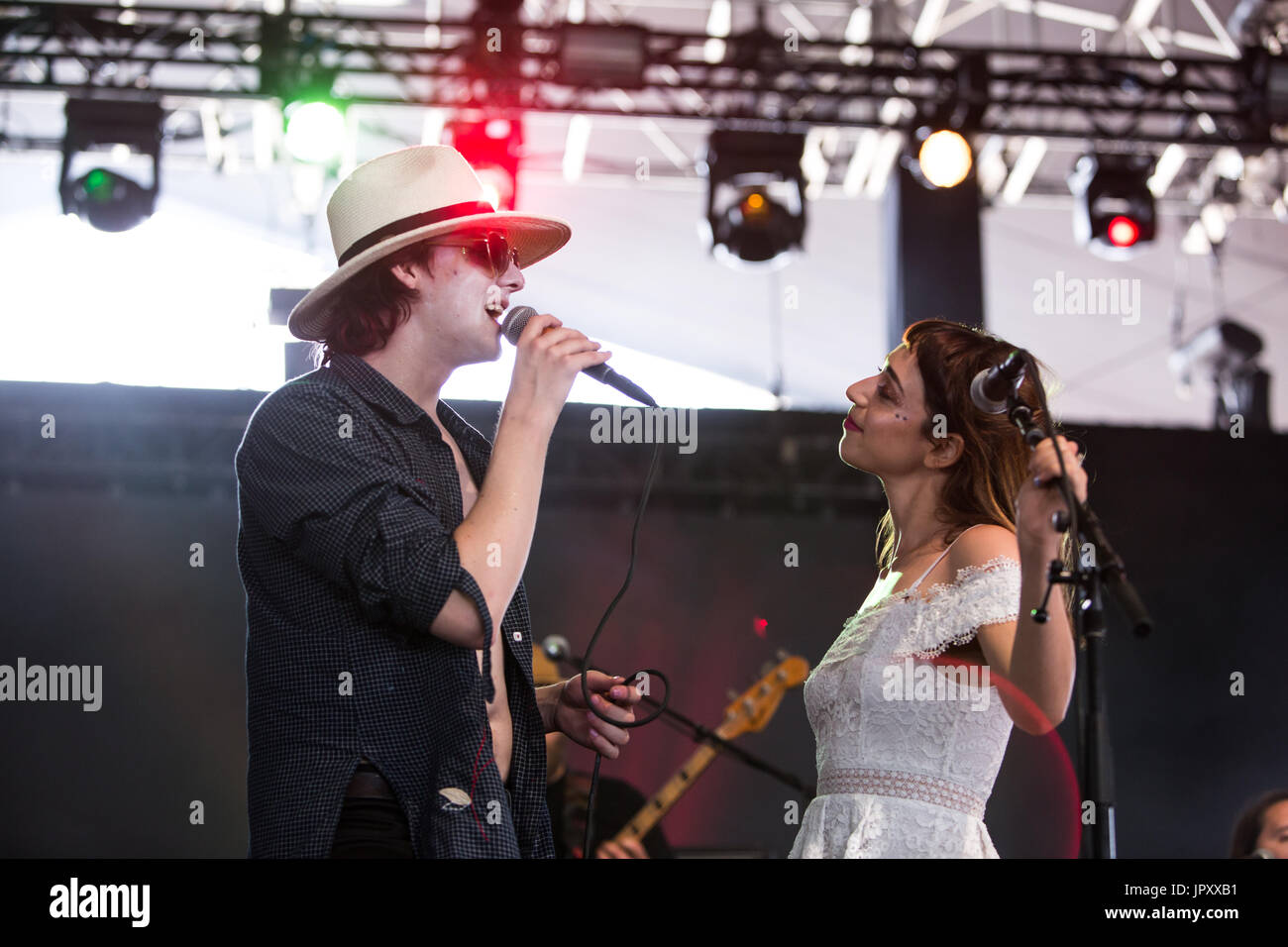 Foxygen performing live at Panorama Festival in New York City Stock ...