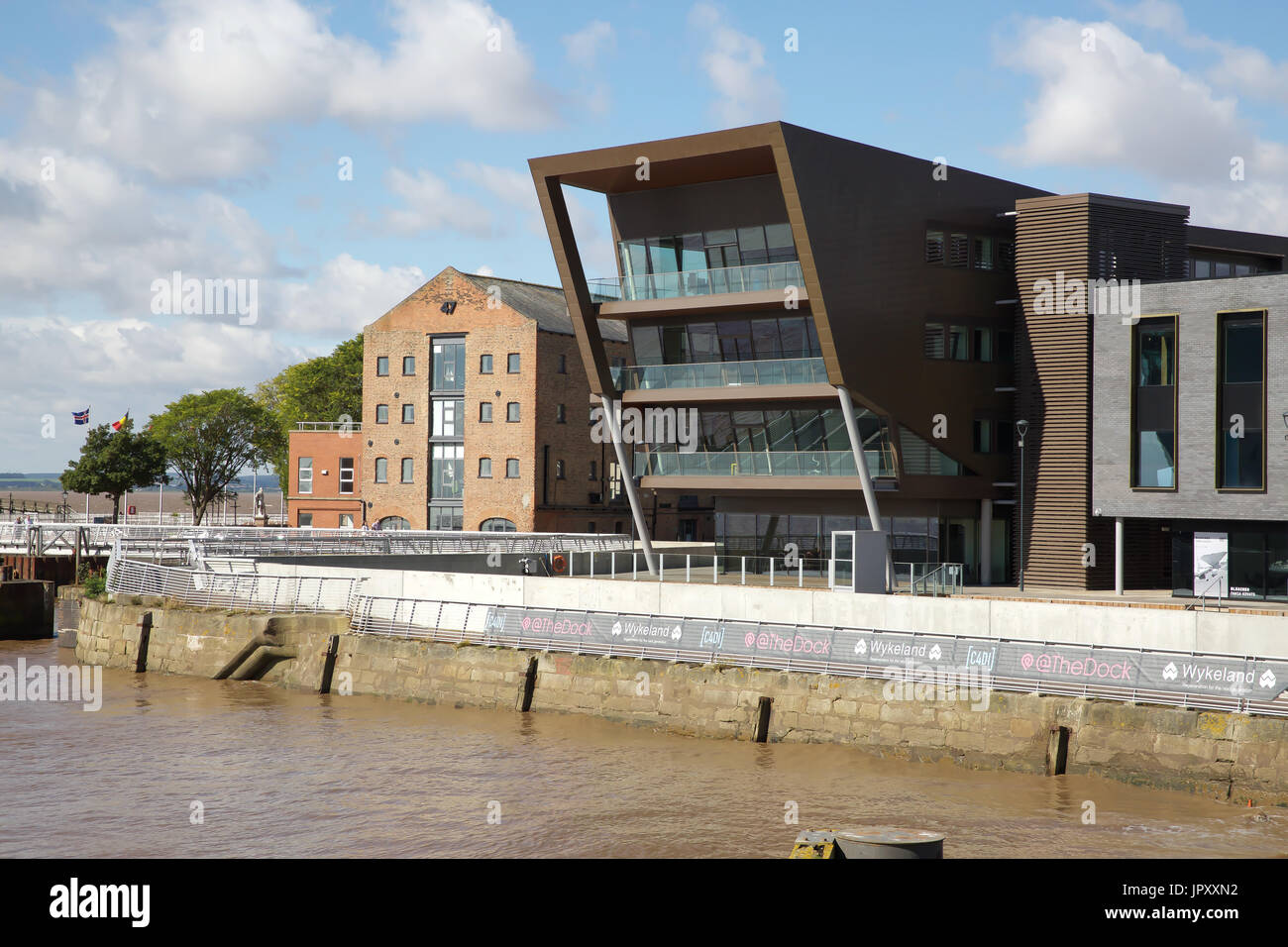 A mixture of old and new buildings by the waterside in Kingston Upon ...