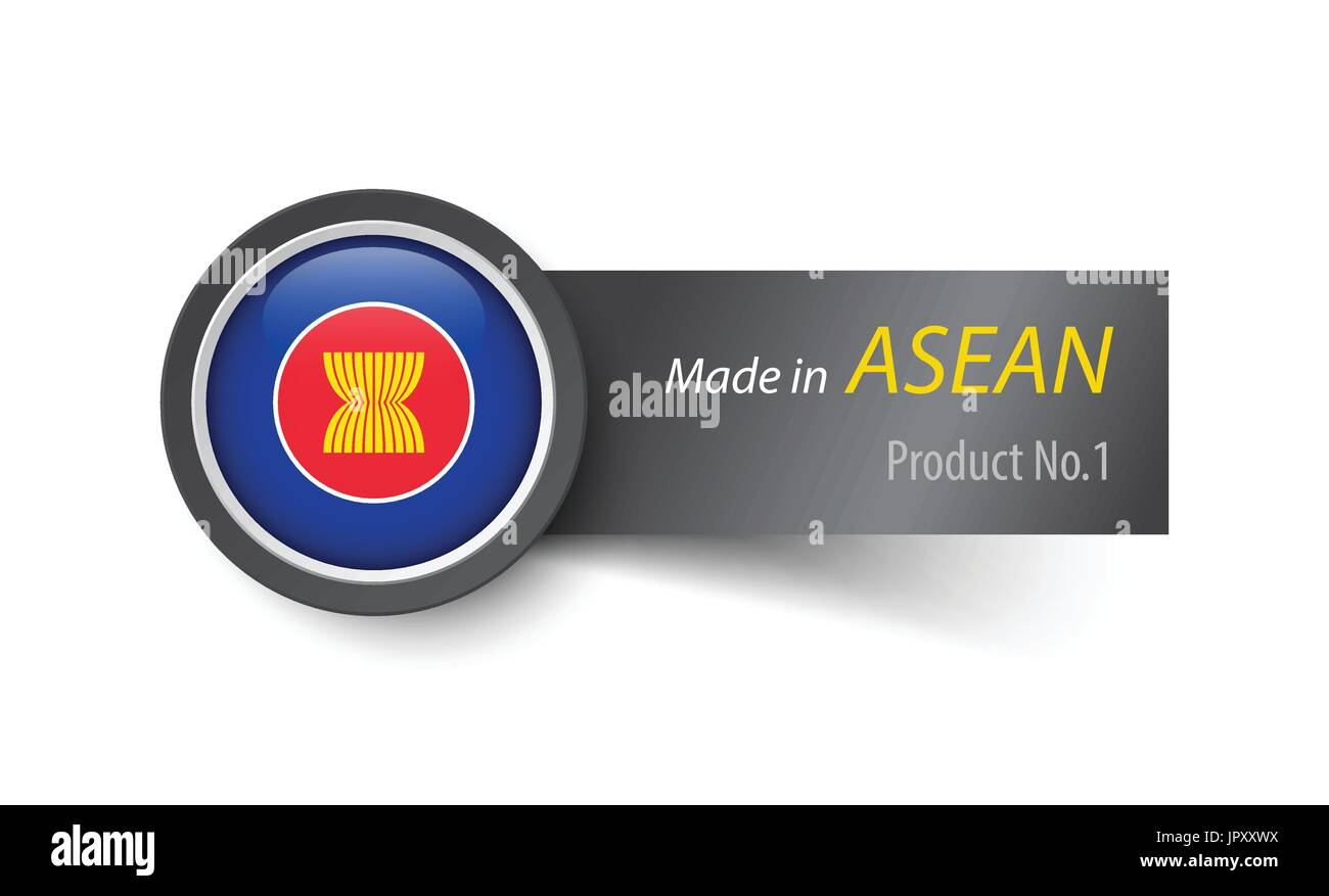 Flag icon and label with text made in ASEAN Stock Vector Image & Art ...