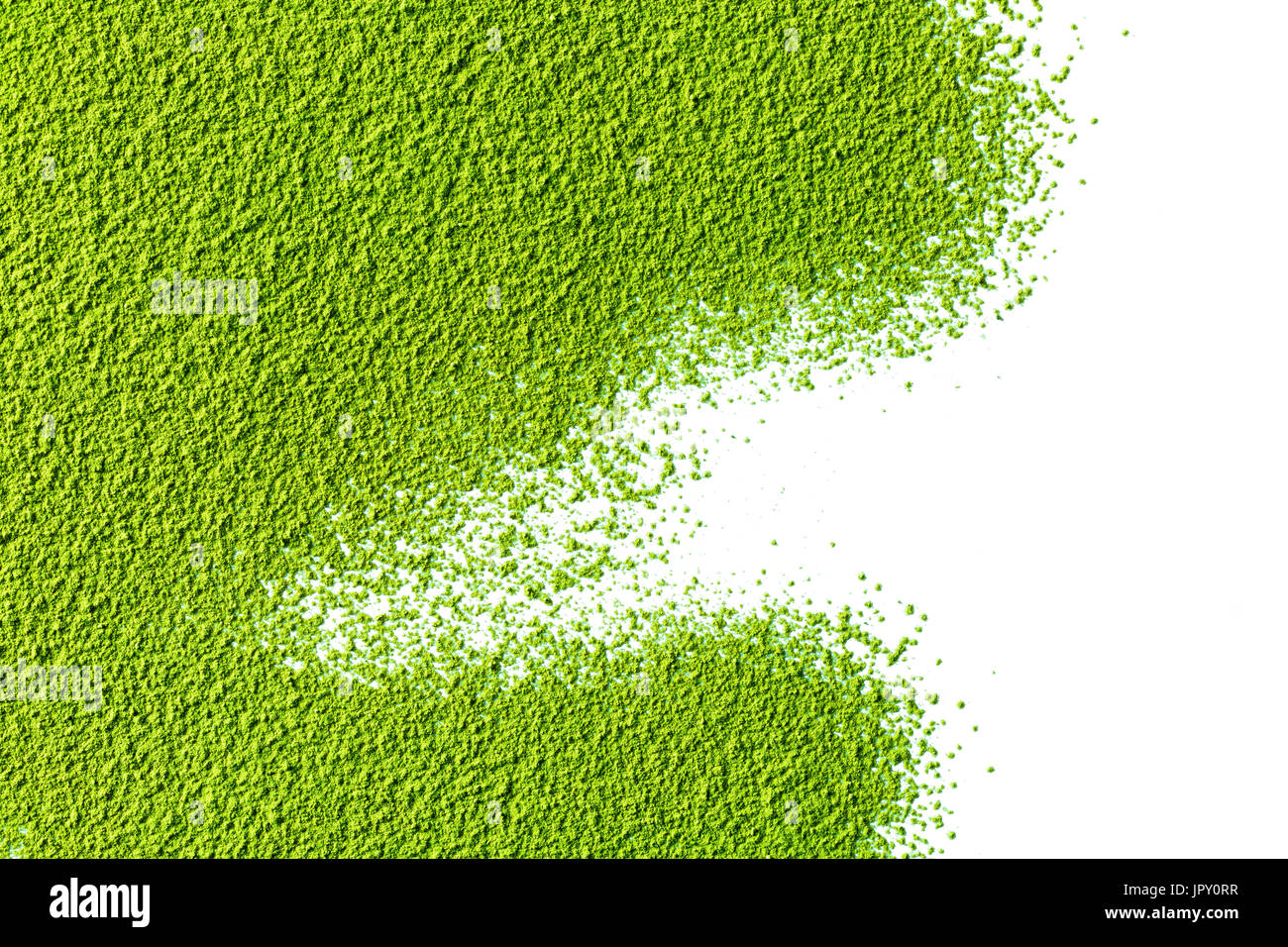 powdered green matcha tea on white background as image background Stock ...