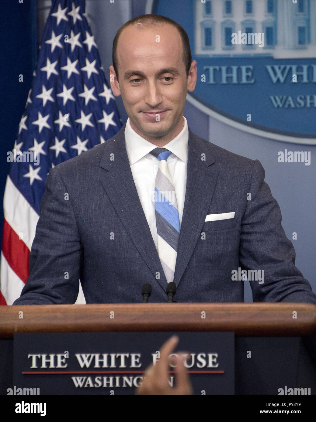 White House senior advisor for policy Stephen Miller conducts a press ...