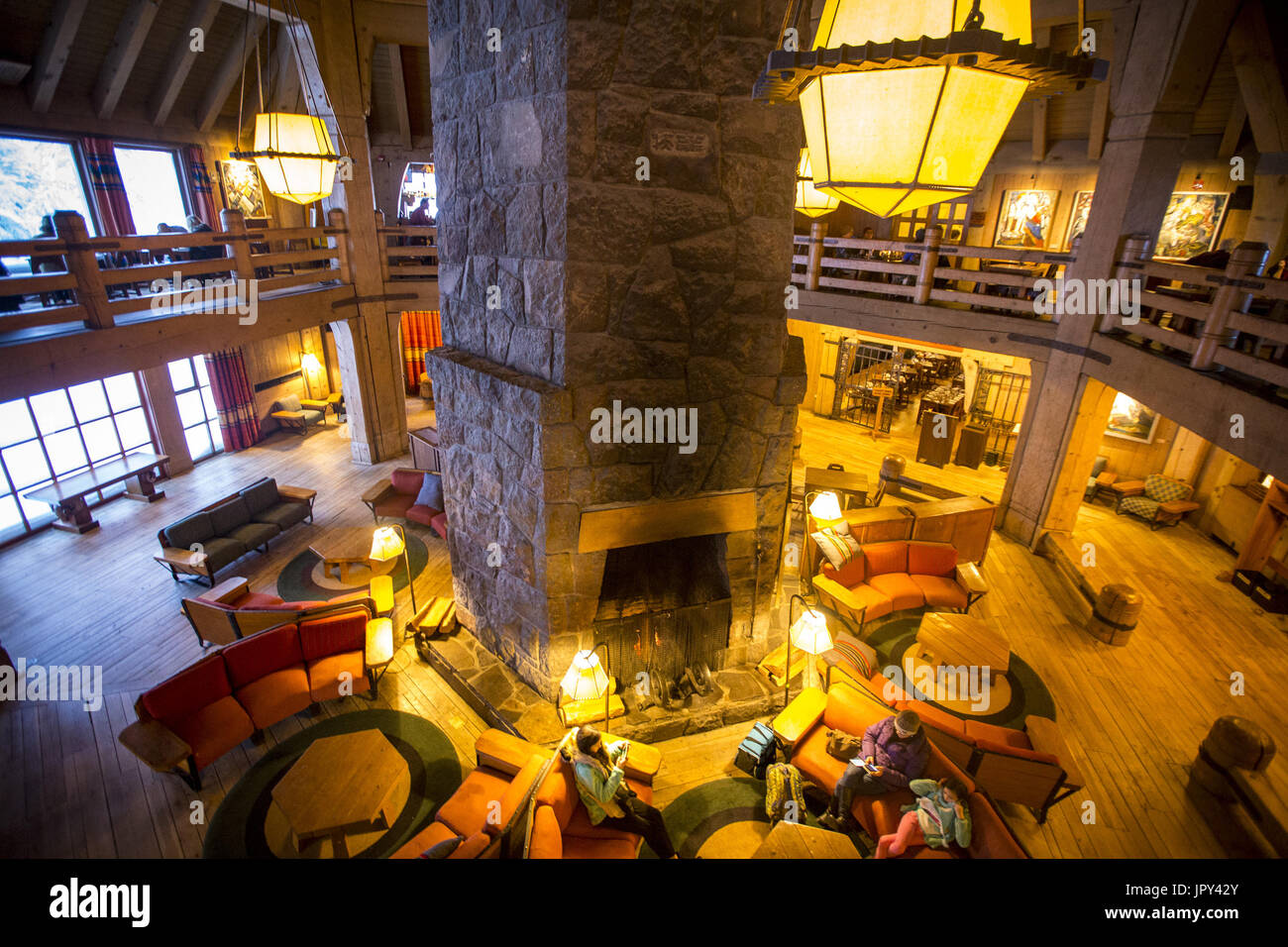 Timberline lodge oregon fireplace hi-res stock photography and images ...
