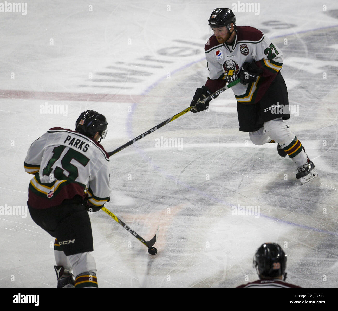 Moline, Iowa, USA. 16th Jan, 2017. Mallards forward Nick Grasso (27 ...