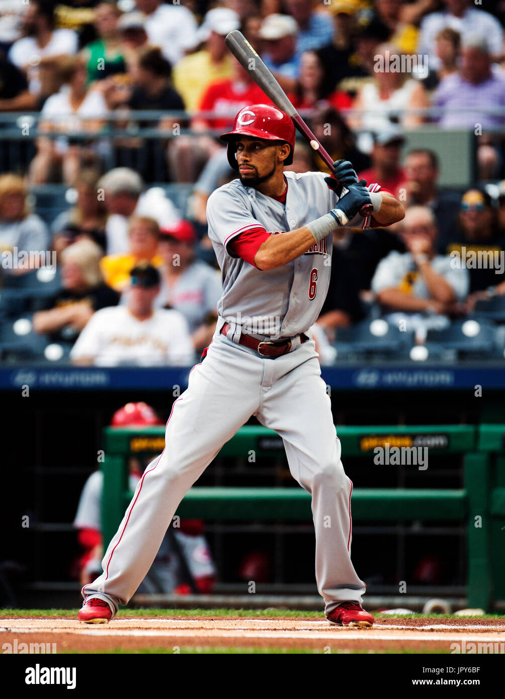 August 2, 2017: Cincinnati Reds center fielder Billy Hamilton (6) at ...