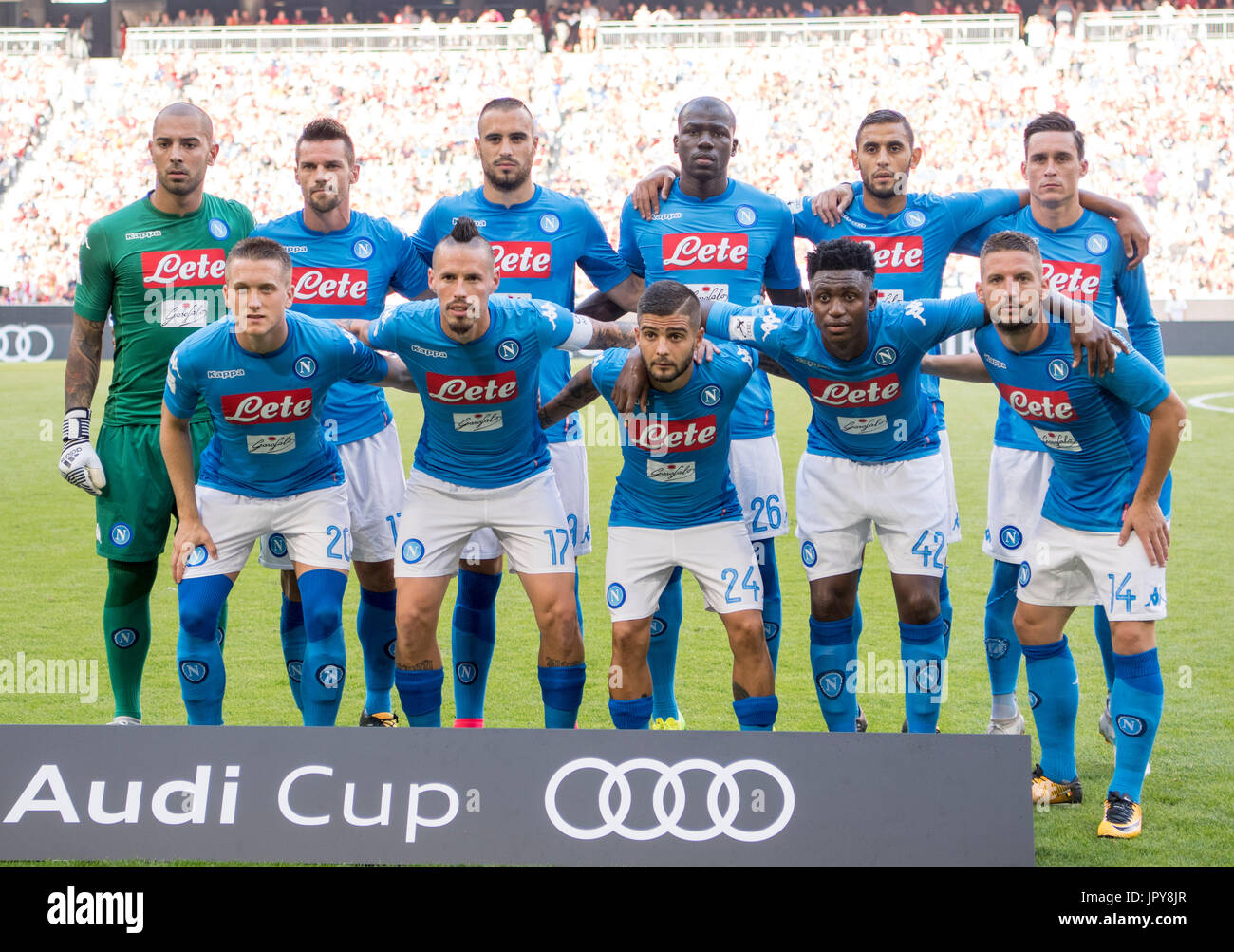 Munich, Germany. 2nd Aug, 2017. SSCSSC Napoli team group line-up ...