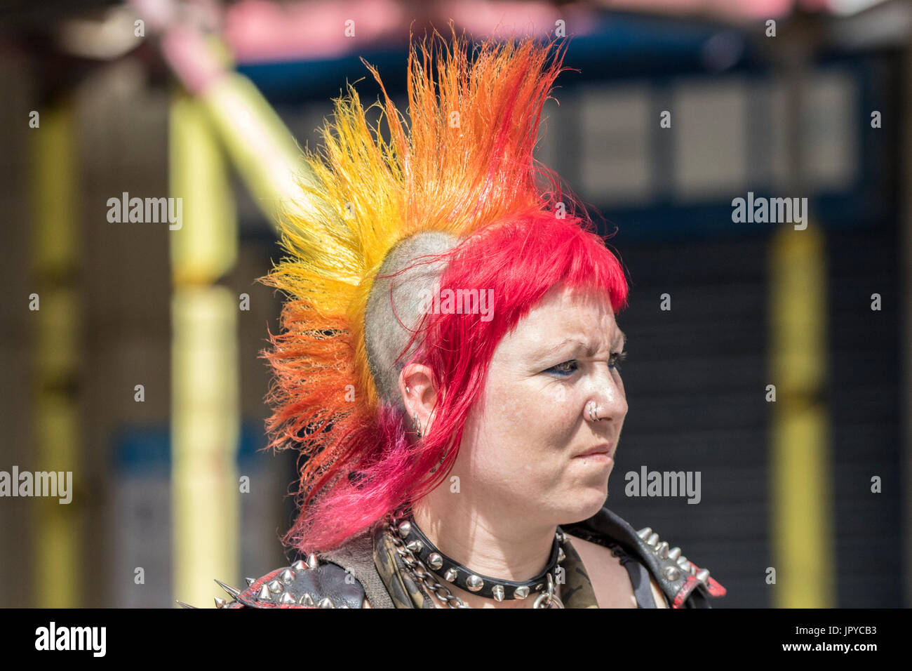 A woman punk rock rebel rebelling rebellion Blackpool festival spike ...