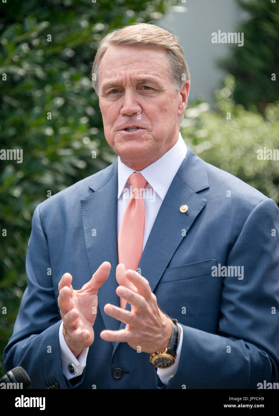 United States Senator David Perdue (Republican of Georgia) speaks to ...