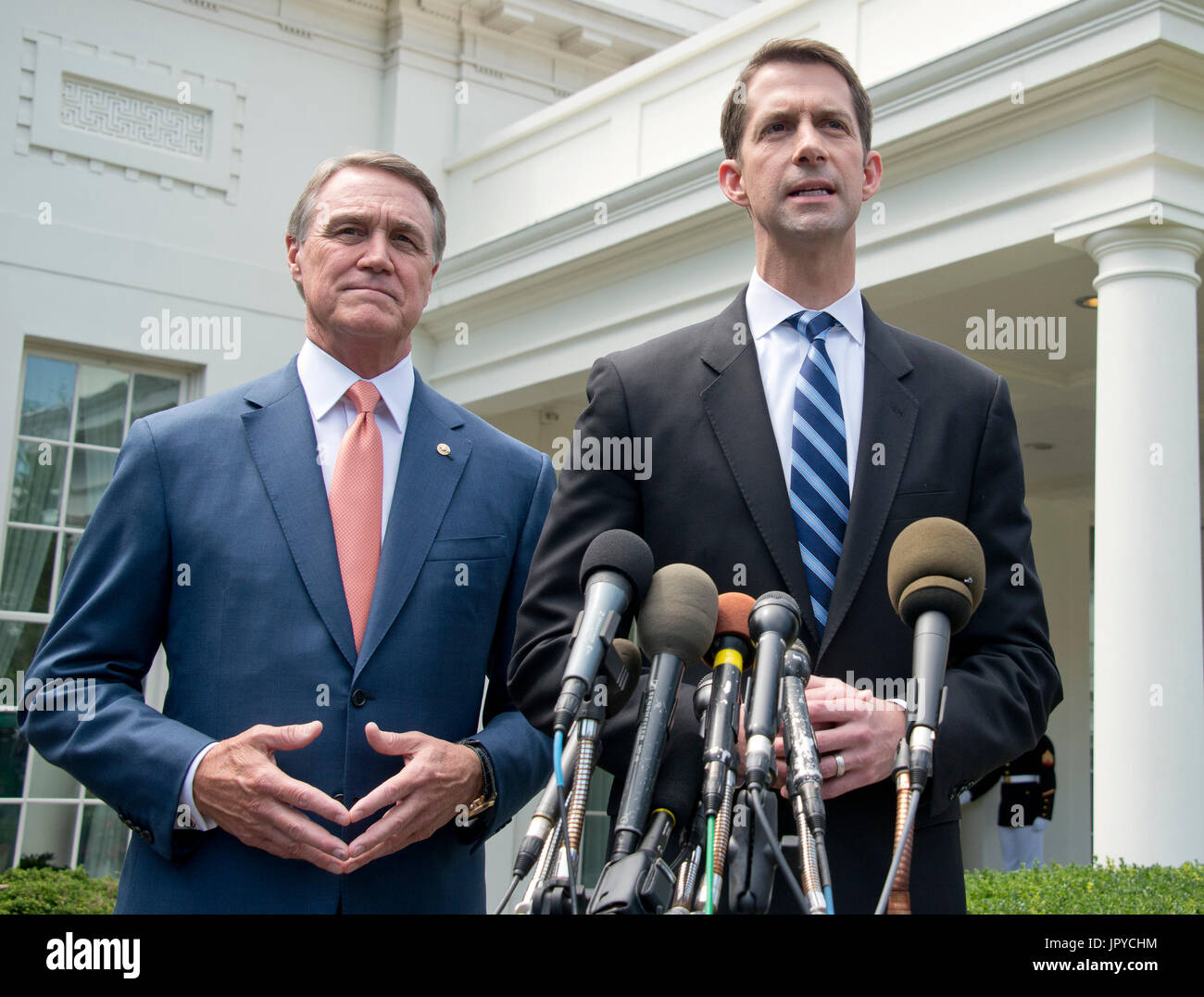 United States Senator David Perdue (Republican of Georgia), left, and ...