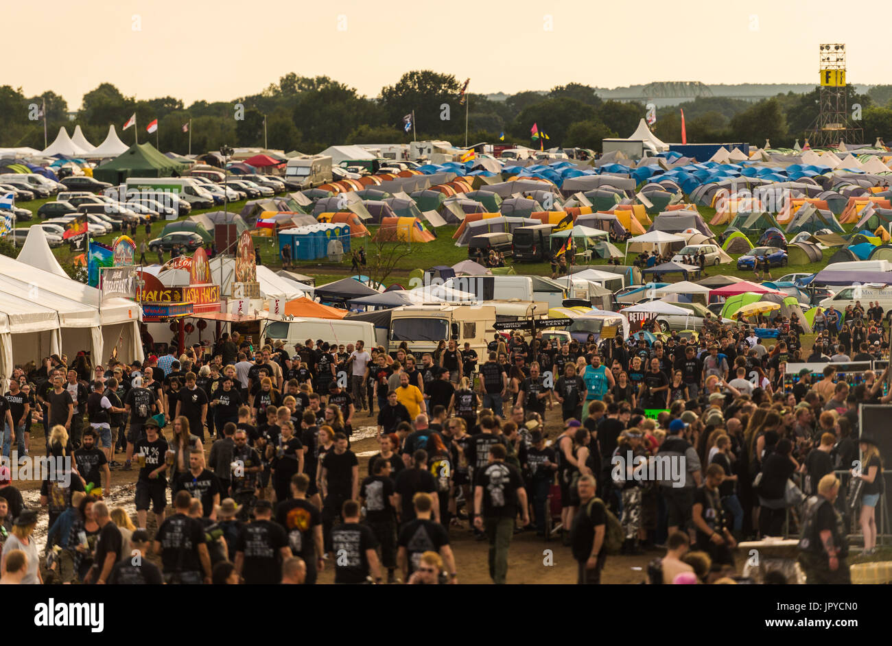 Wacken, Germany. 3rd Aug, 2017. dpatop - Festival visitors at the ...