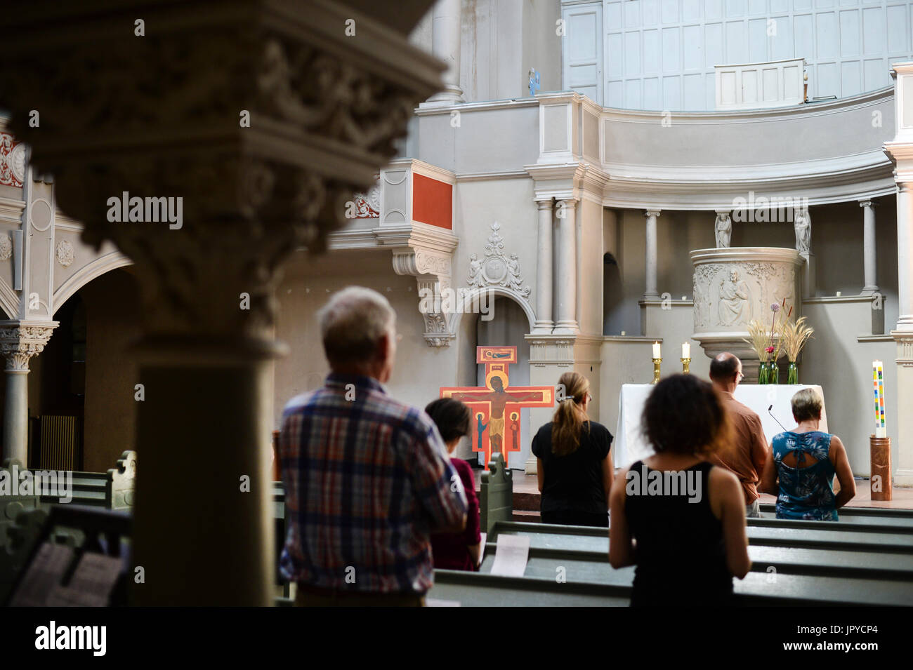 Midday prayers in the Segen city cloister in Berlin, Germany, 1 August ...