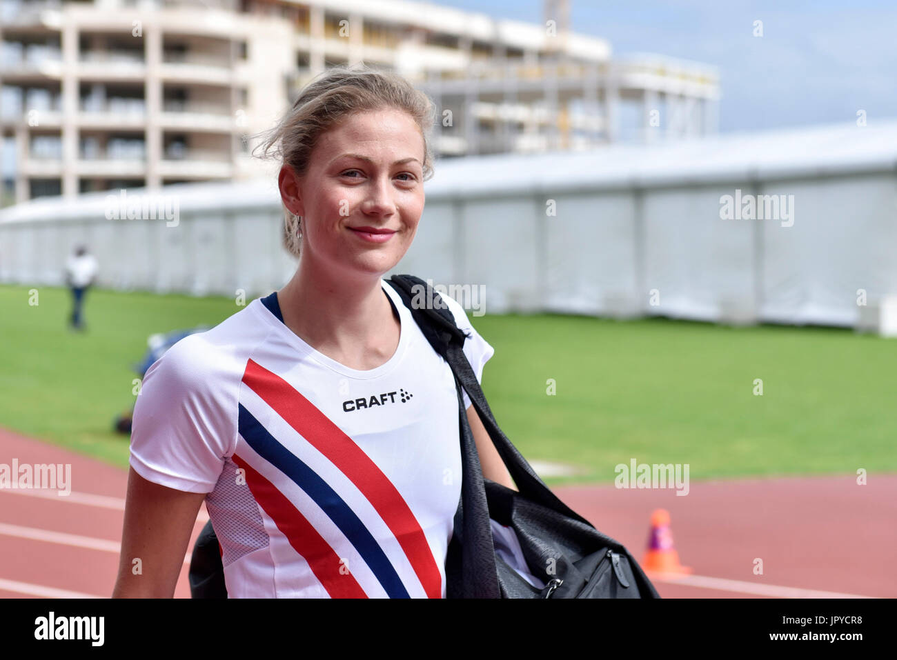 London, UK. 3rd Aug, 2017. Hurdler, Isabelle Pedersen, Norway, 100m ...