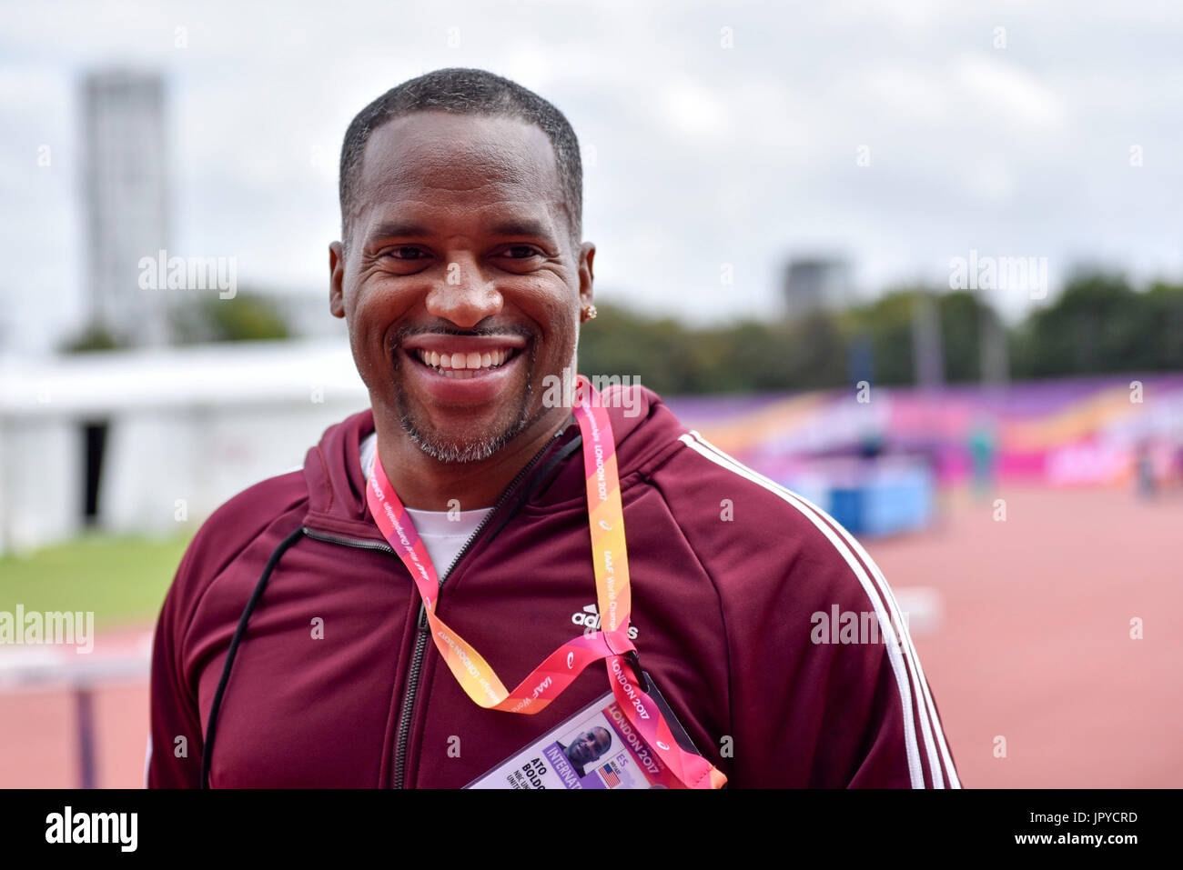 London, UK. 3rd Aug, 2017. Former sprinter, Ato Boldon, Trinidad and ...
