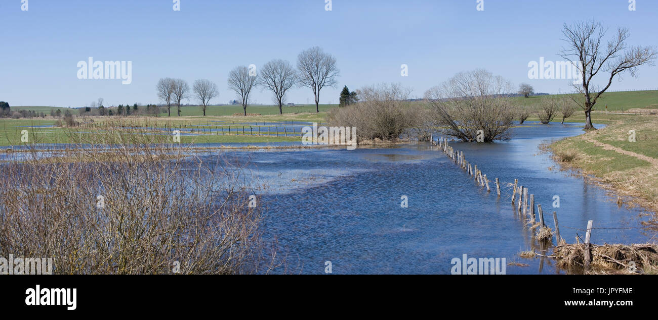 Drugeon swollen river and floodplain - France Stock Photo - Alamy